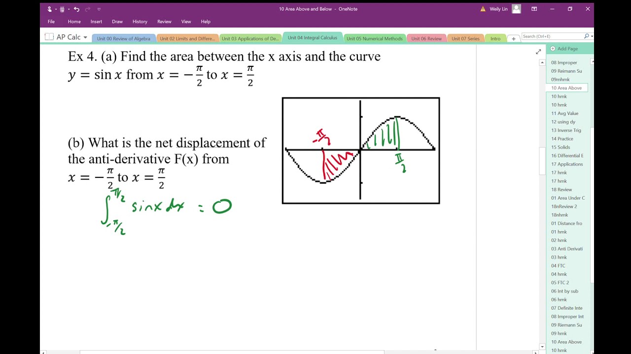 10 Area Above and Below Curves Part3 - YouTube