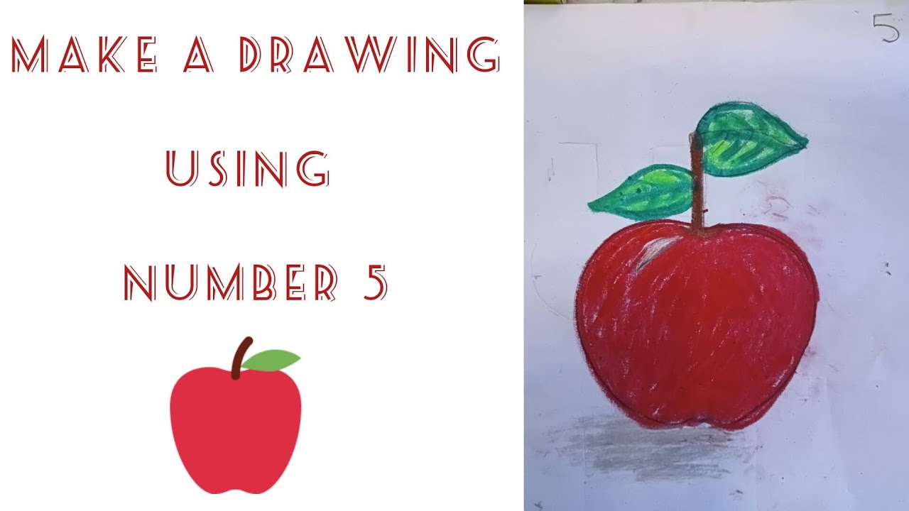 Make A Drawing Using Number 5 🍎|part-5| Art Teach - YouTube
