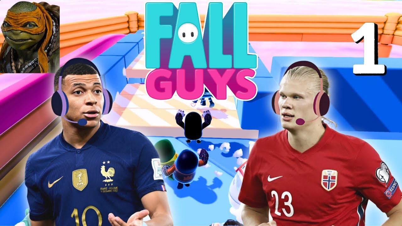 Mbappe and Haaland Plays Fall Guys | Messi Ronaldo Plays. - YouTube
