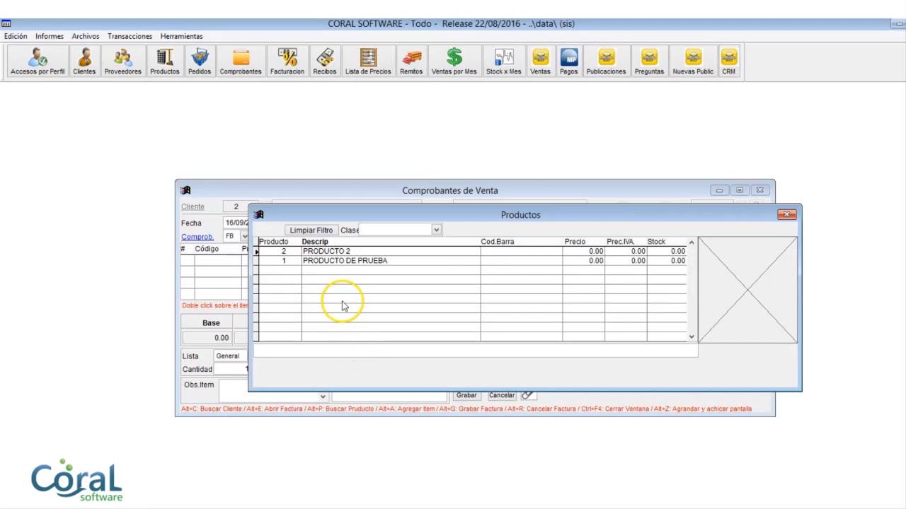 Coral Software - Como hacer una nueva factura? - YouTube