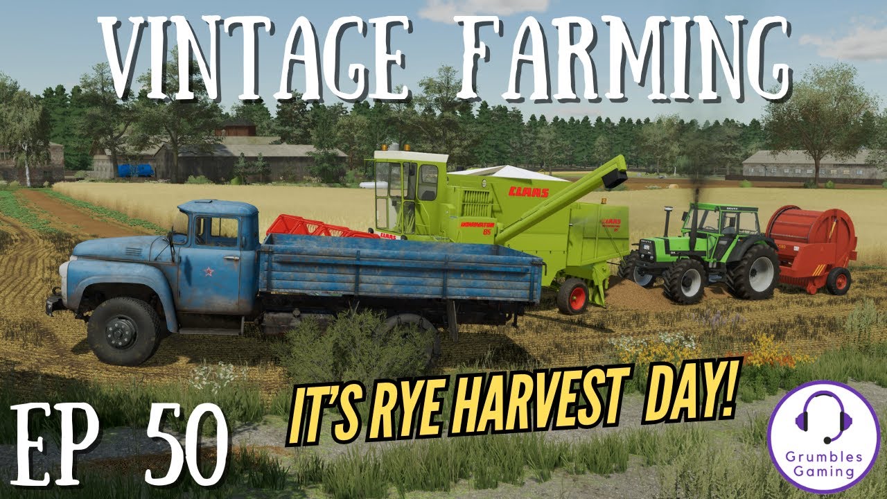 A LOVELY DAY TO HARVEST RYE | Vintage Farming | FS 22 | Episode 50 ...