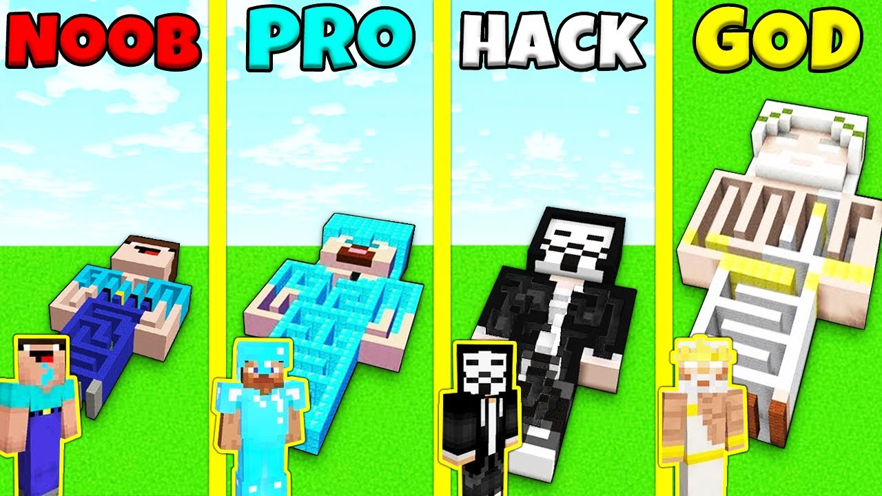 Minecraft Battle: STATUE MAZE BUILD CHALLENGE - NOOB vs PRO vs HACKER ...