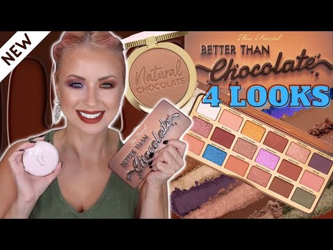 Too Faced BETTER THAN CHOCOLATE PALETTE + NATURAL BRONZER | 4 LOOKS + REVIEW