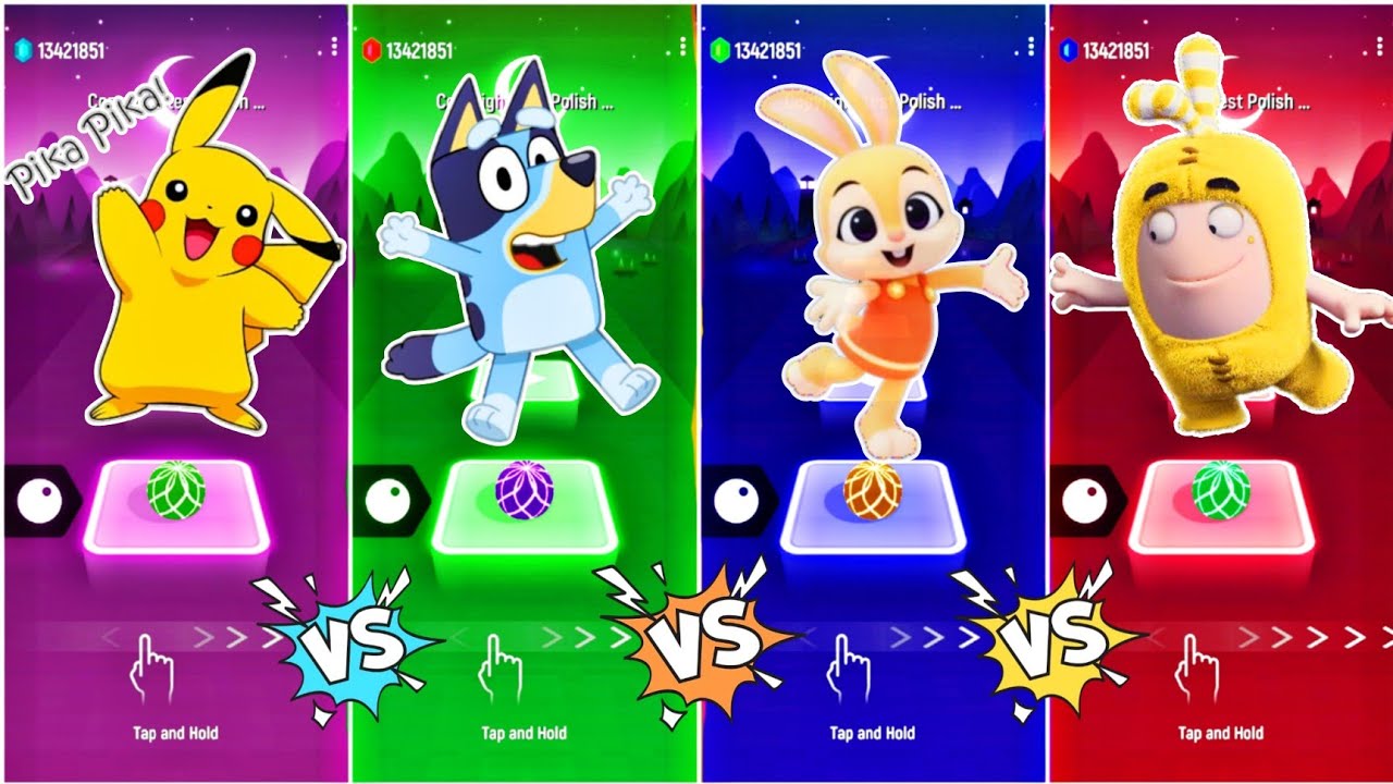 Pikachu - Bluey - Pinkfong - Oddbods || Hard Compition ⚔️ - YouTube