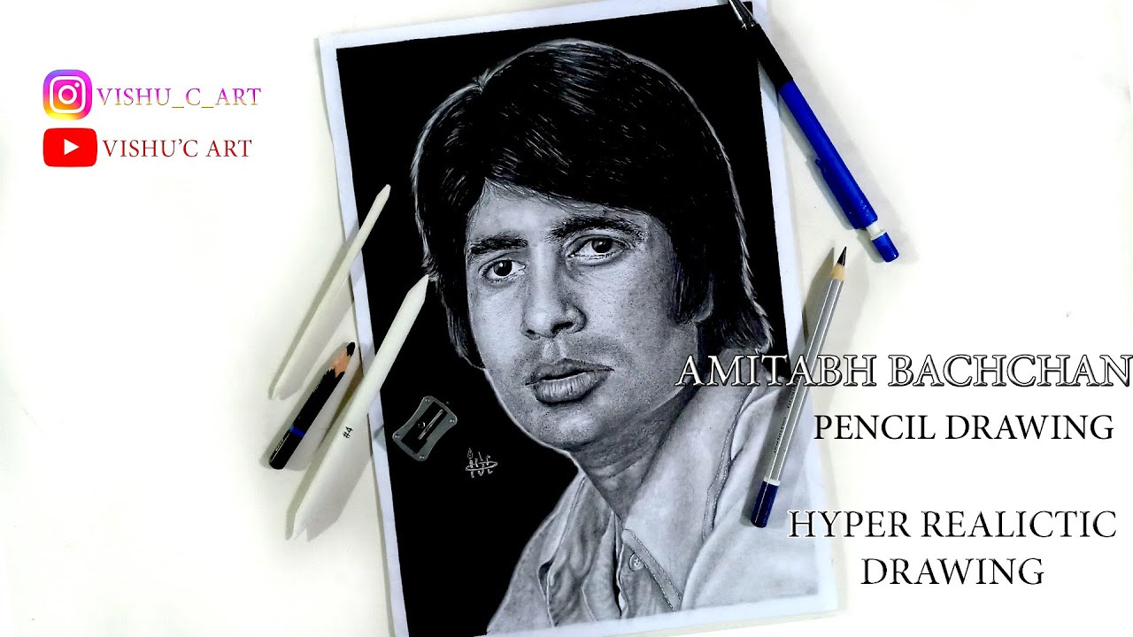 How to Draw AMITABH BACHCHAN | AMITABH BACHCHAN Sketch - REALISTIC ...