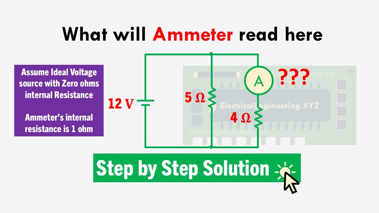 Ammeter Circuit Solved Example Problem No 3 - Ammeter with 1 ohm ...