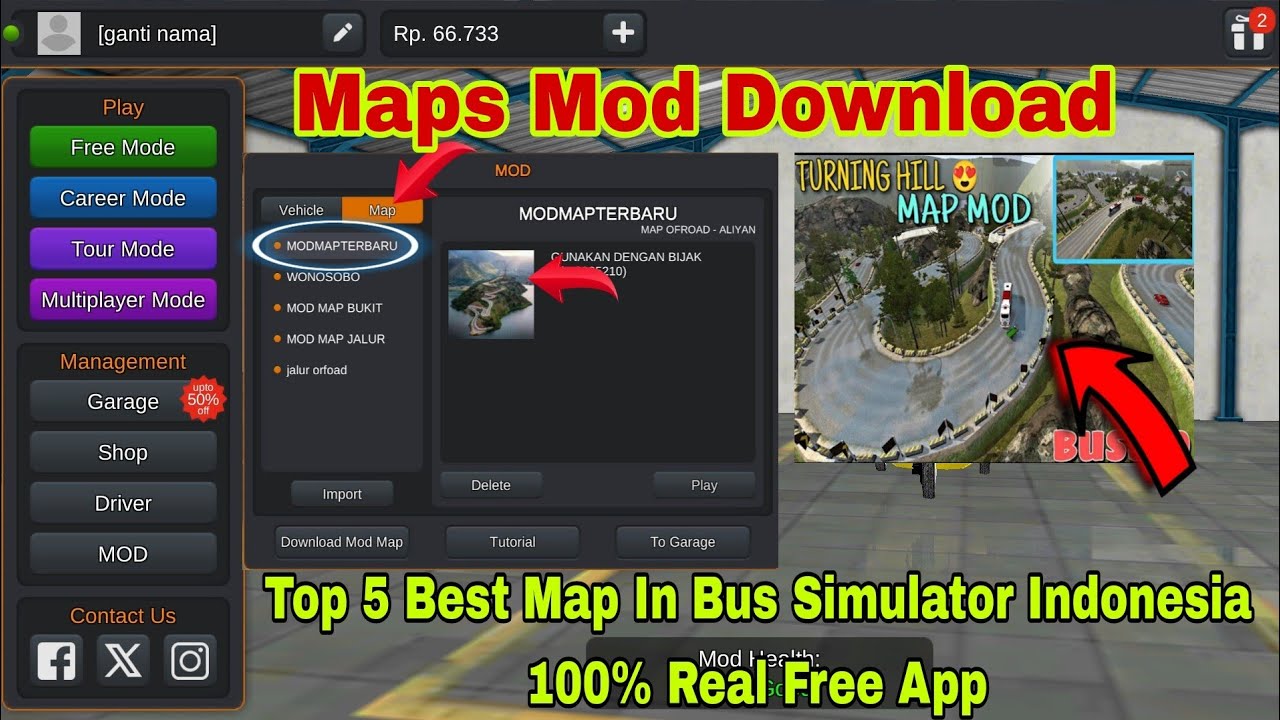 How To Download Map Mods in Bus Simulator Indonesia 100 % Real Free App ...