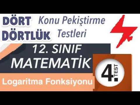 12. Sınıf Dört Dörtlük  Konu Pekiştirme Testleri | Logaritma Fonksiyonu 4. Test | MEB 4x4 testler