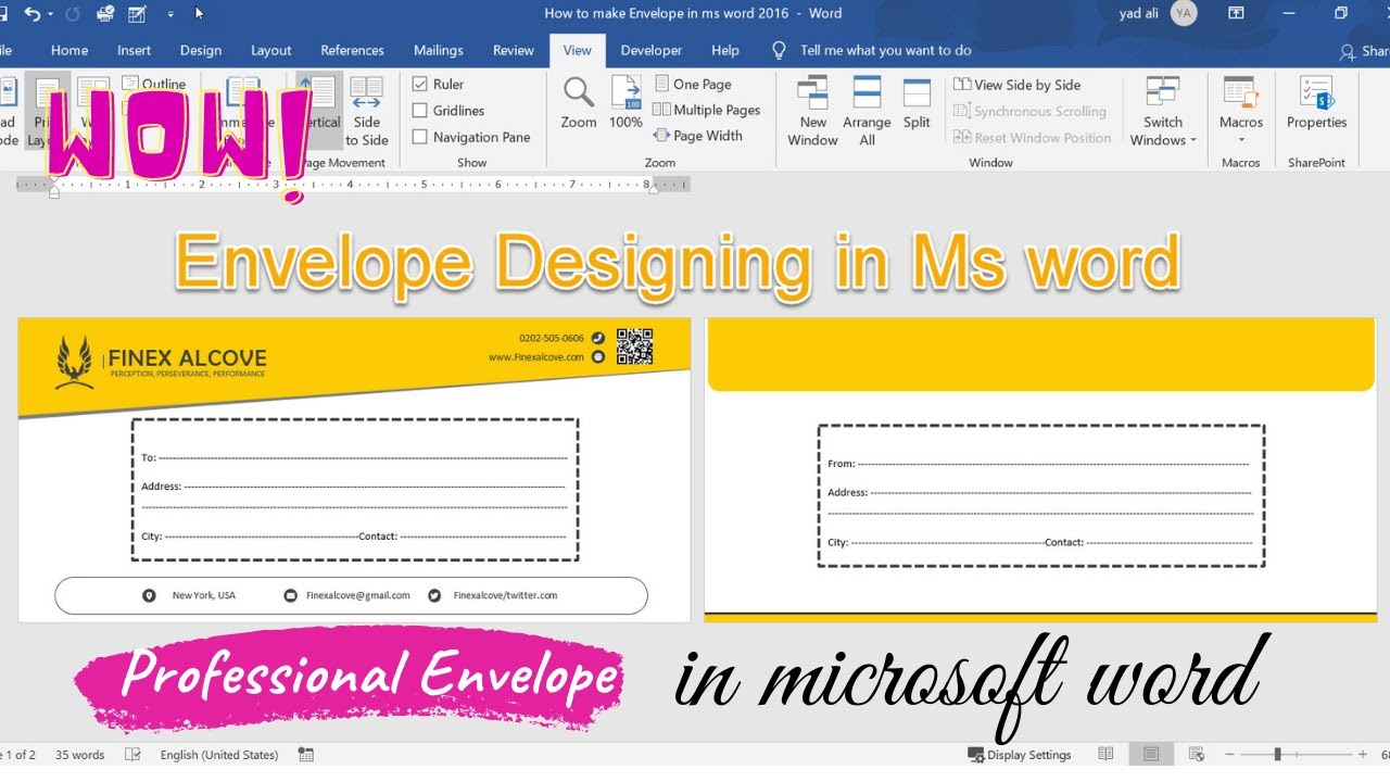 How To Design A Professional Envelope In Ms Word 2019 Making how-to-design-a-professional-envelope-in-ms-word-2019-making