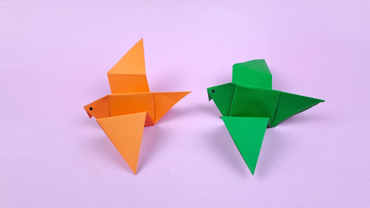 easy DIY Origami Bird video tutorial 5 - YouTube