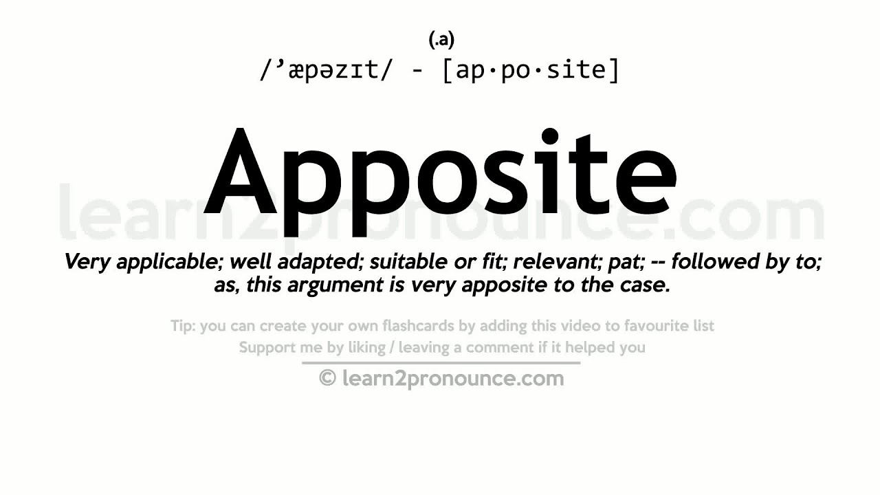 Pronunciation of Apposite | Definition of Apposite - YouTube