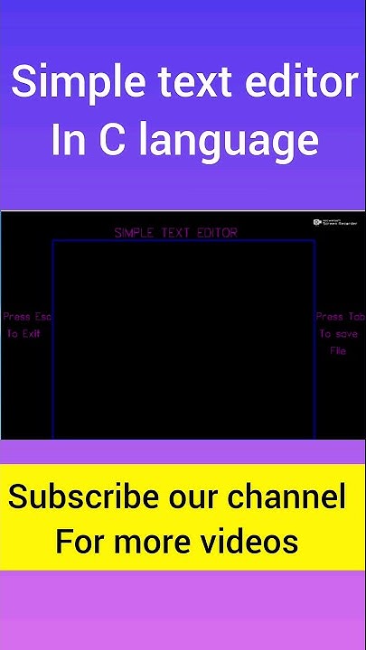 Simple text editor project in C language #shorts #cproject #allprogramminghindi - YouTube