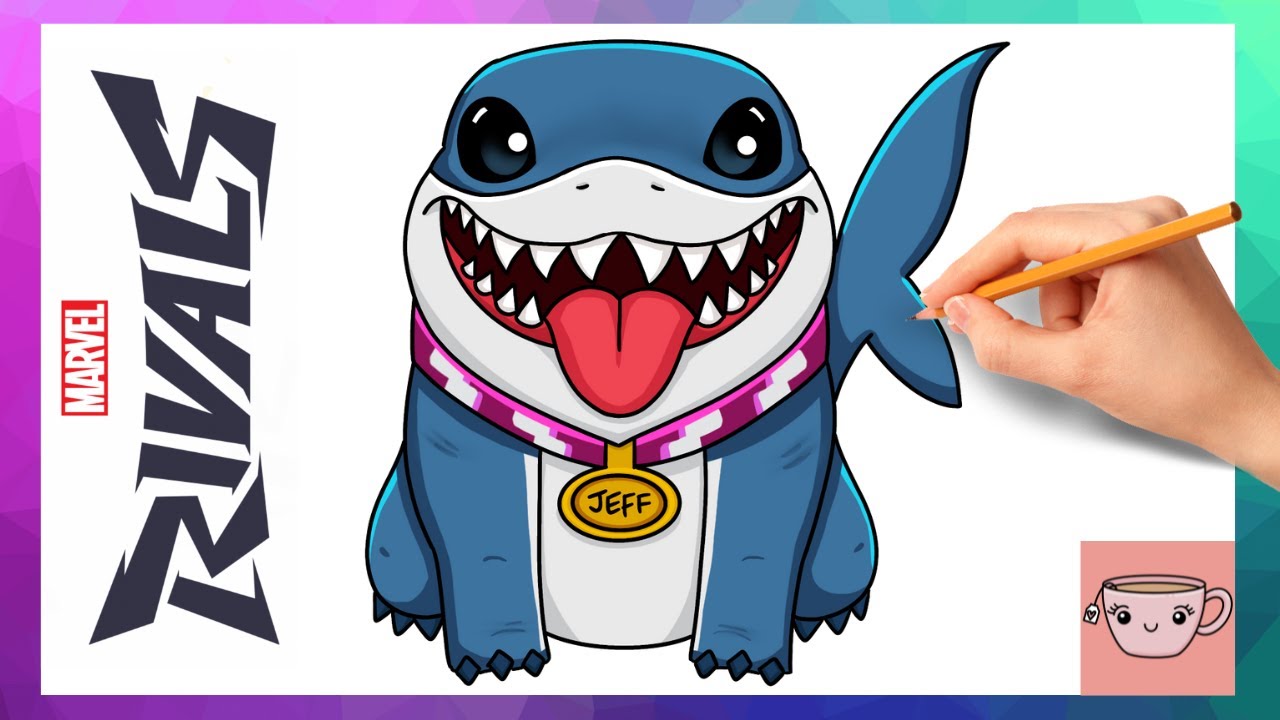 How To Draw Jeff The Land Shark from Marvel Rivals | Easy Drawing ...