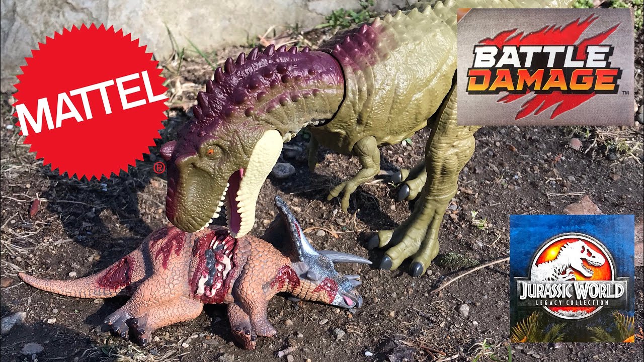 Mattel Jurassic World Battle Damage Albertosaurus Review - YouTube