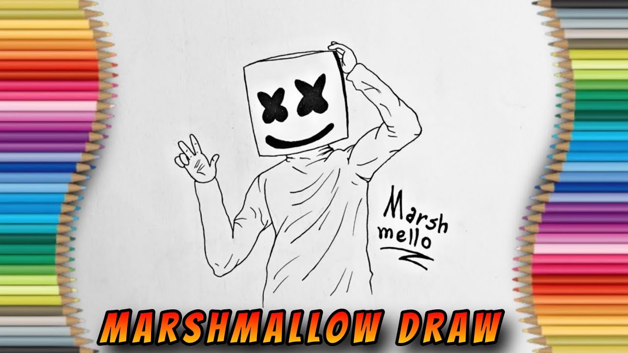 How to draw marshmallow pencil drawing easily step by step| dj ...