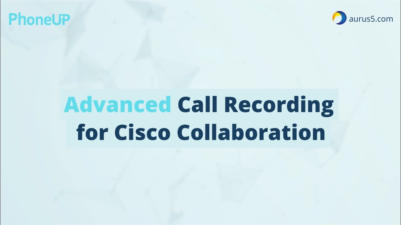 PhoneUP Record - Advanced Call Recording for Cisco Collaboration - YouTube