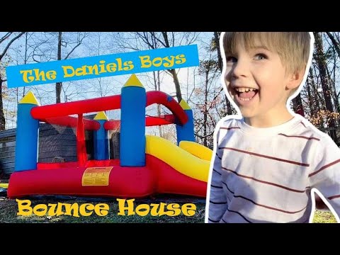 Backyard Bounce House FUN with The Boys - YouTube