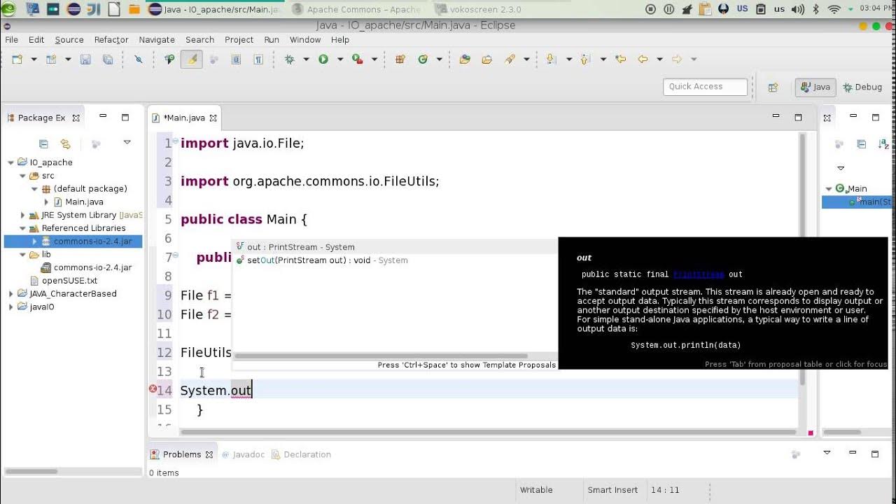 171 Java IO Apache commons example مثال على اباتشي جافا - YouTube