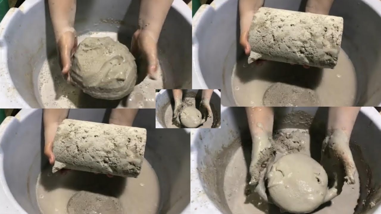 White Sand Cement Different Shapes Water Crumbling Dry Damp Crumble ...