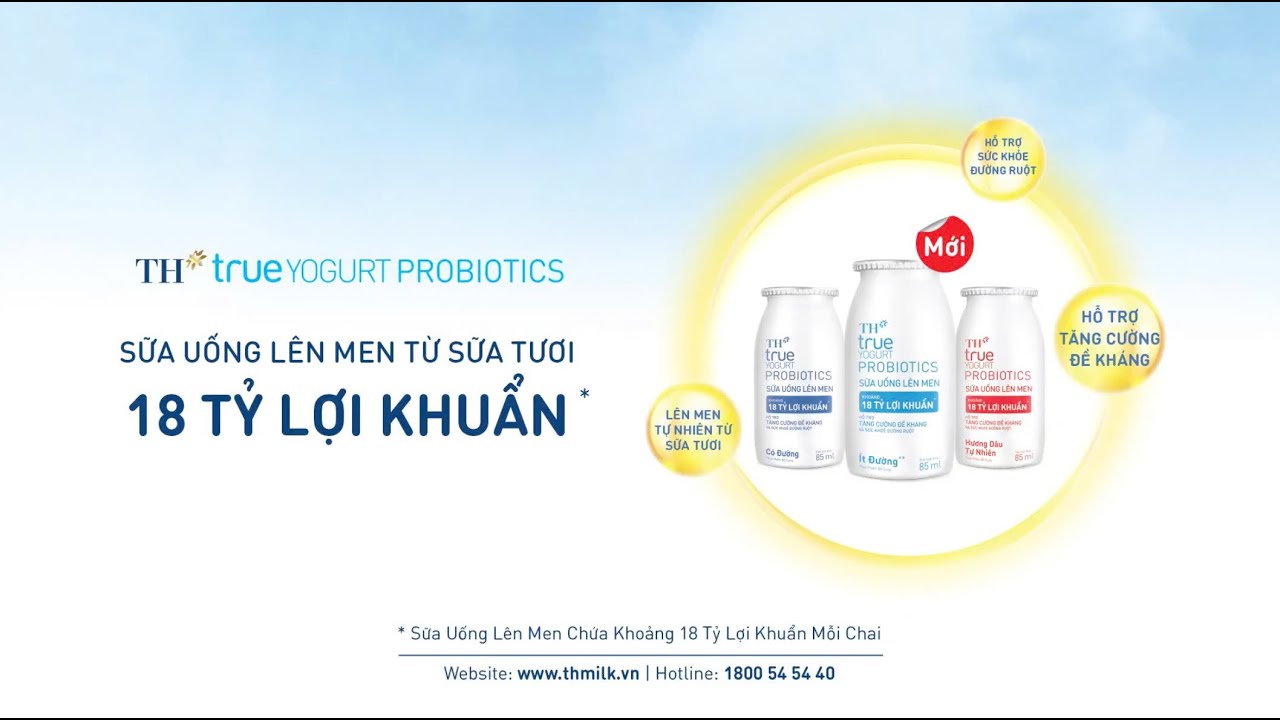 Sữa Uống Lên Men Ít Đường TH true YOGURT PROBIOTICS Mới | 18 TỶ LỢI ...