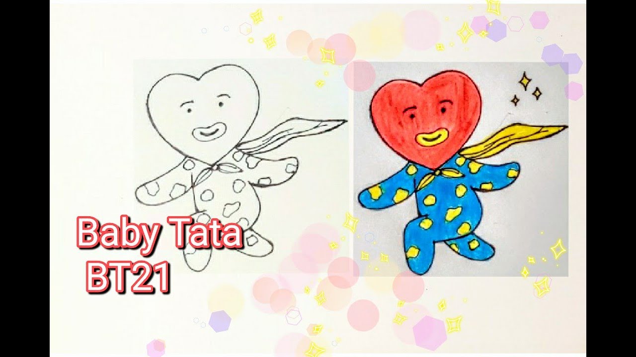 How to Draw BT21 Baby Tata | BT21 Character Drawing | BTS V Persona ...