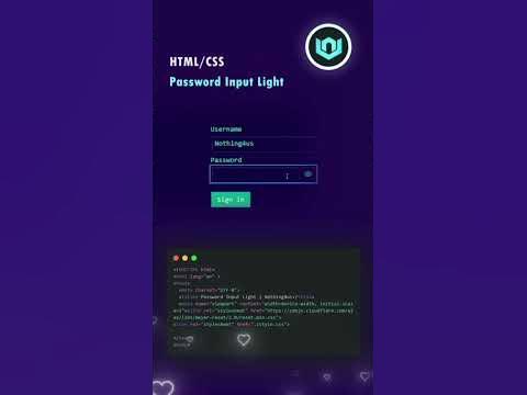 Password input light #shortsfeed #html #shorts #ytshort - YouTube