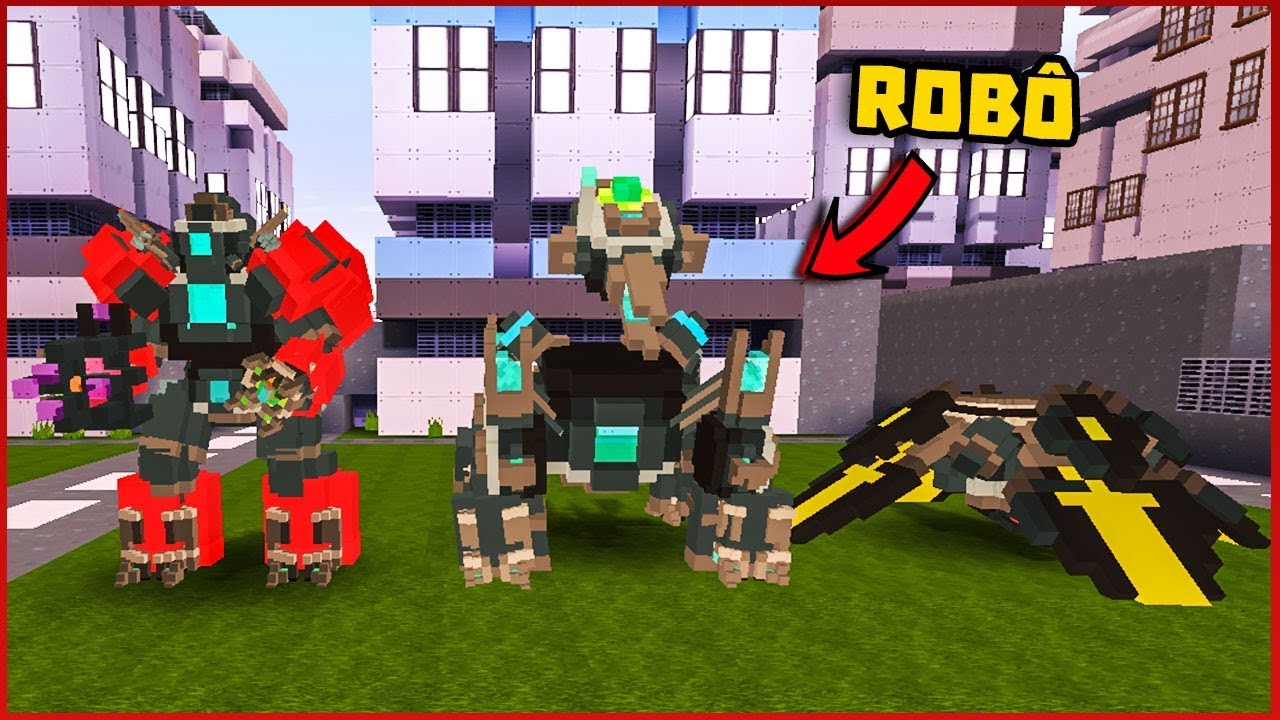 Eu virei um ROBÔ dos TRANSFORMERS no Mini World: Block Art - YouTube