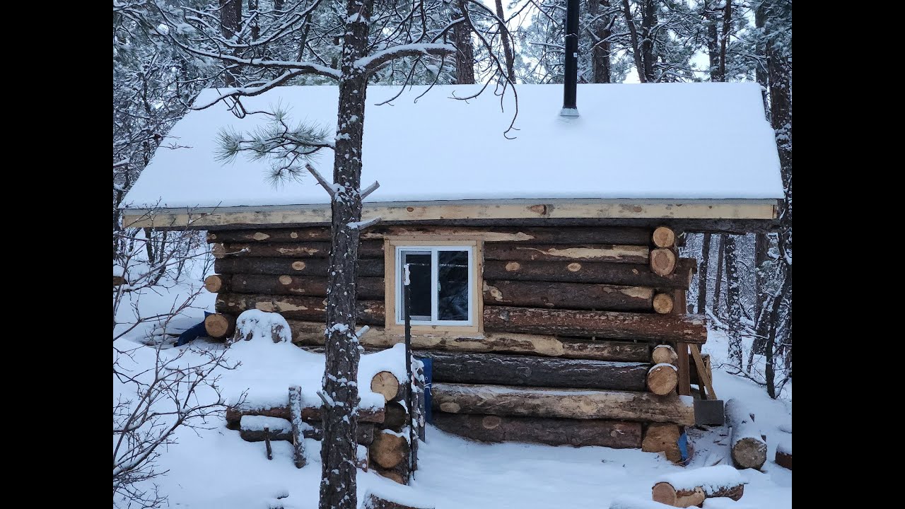 Small Log Cabin in the Woods (Start to Finish) - YouTube