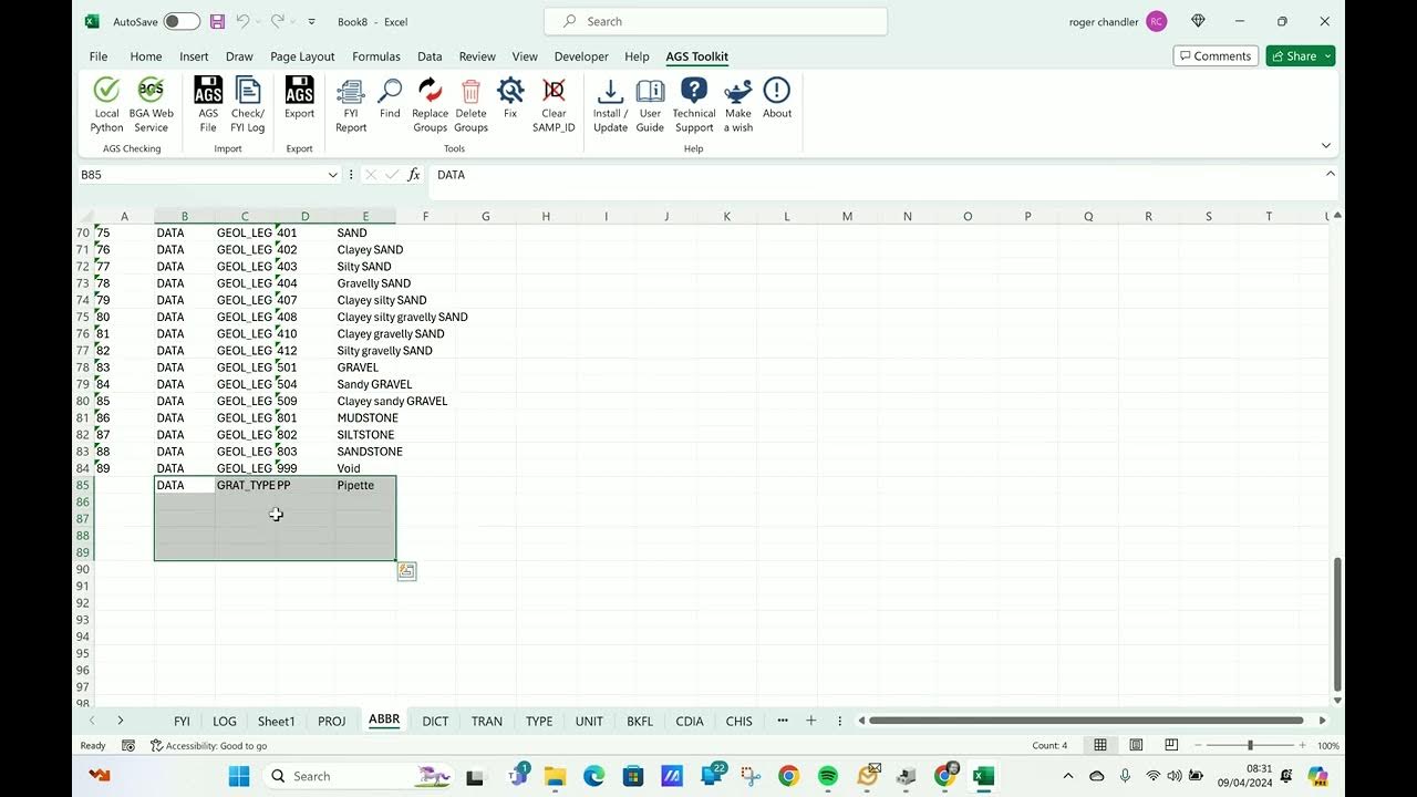 Fixing Missing ABBR Records in the AGS Data Format - YouTube