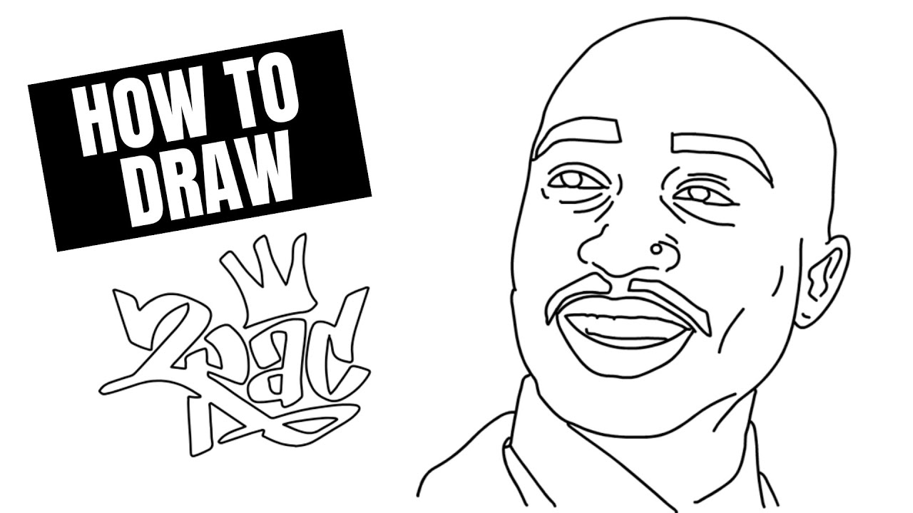 How to Draw 2Pac TuPac Shakur Step by Step - YouTube