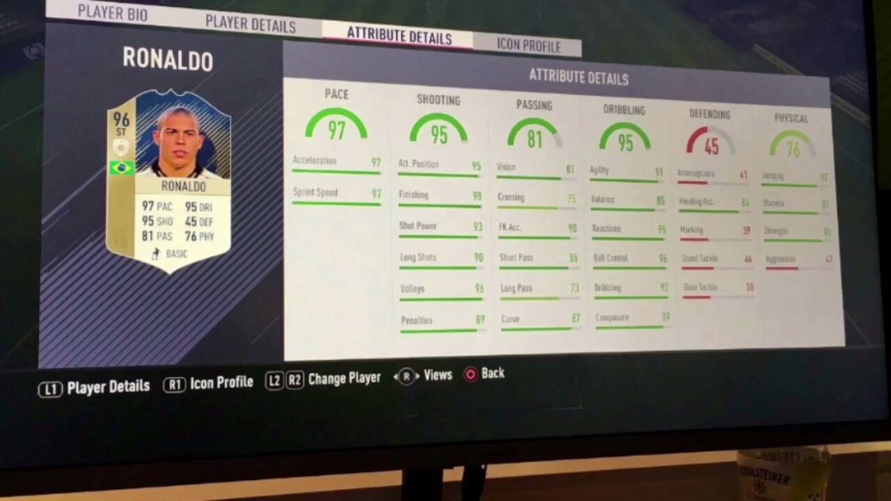 FIFA 18 R9 aka fat Ronaldo official in game stats - YouTube