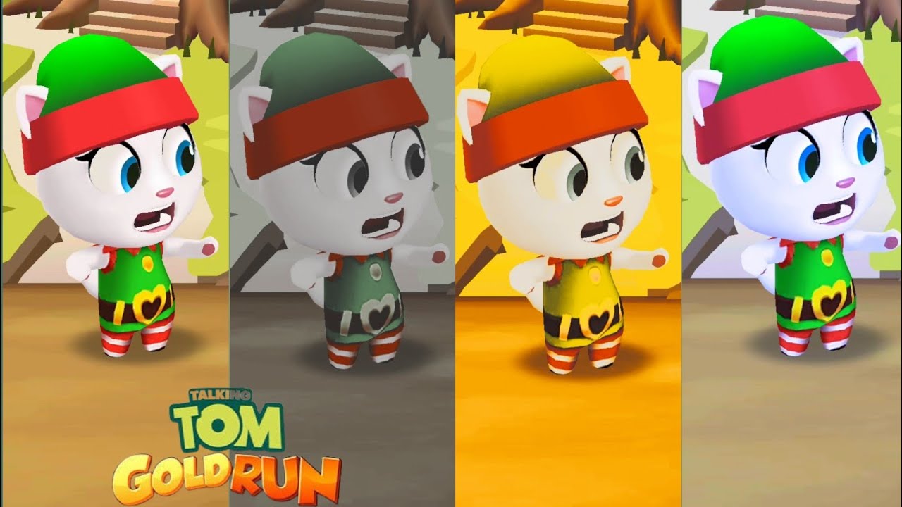 Talking Tom Gold Run - ELF Angela New Colours Reaction For Screen ...