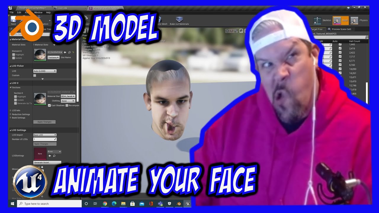 3D model and animate your face in Unreal Engine & Blender | No modeling ...
