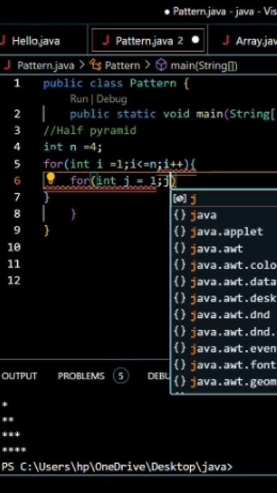 #Half pyramid pattern in java #java #coding #shorts #youtubeshorts #code - YouTube