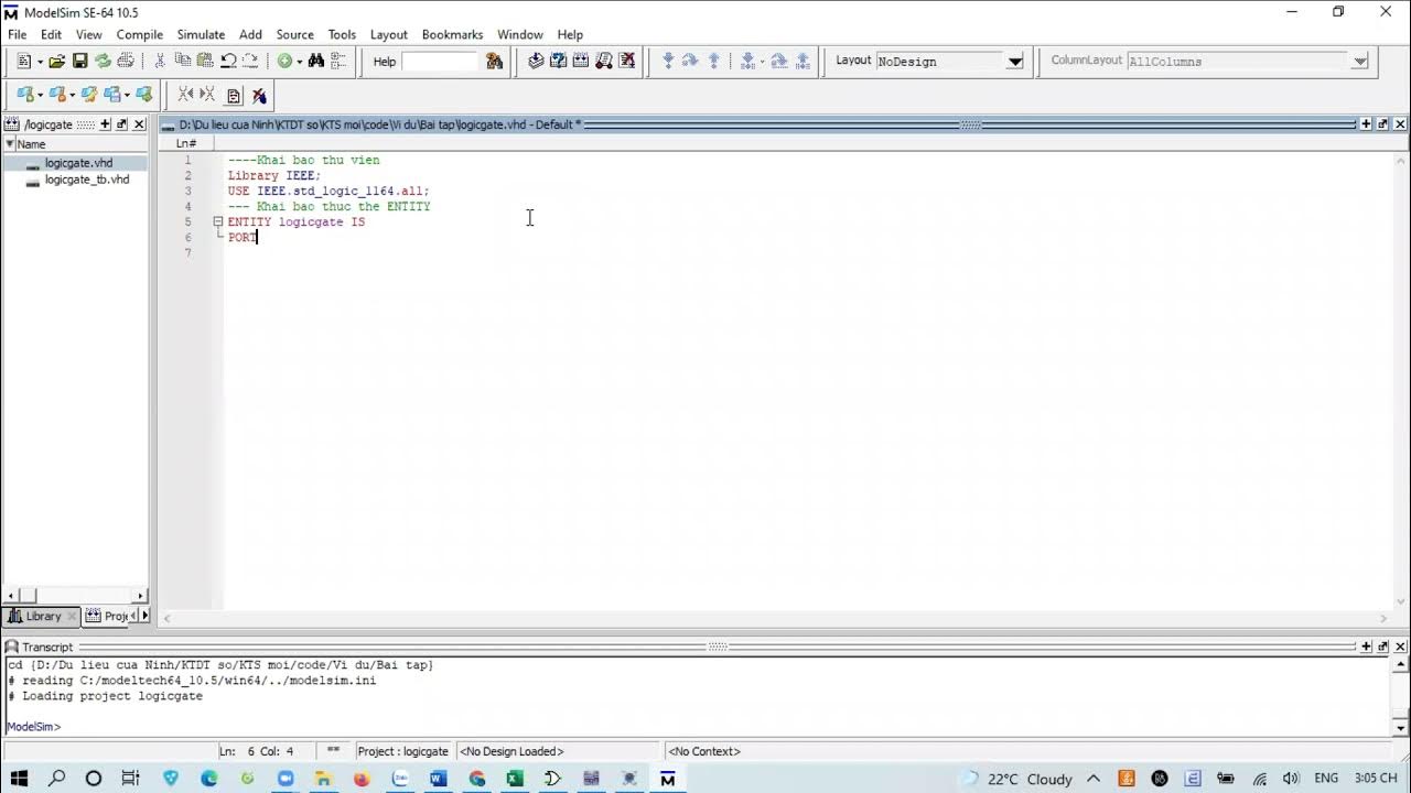Lập trình VHDL sử dụng Modelsim - YouTube