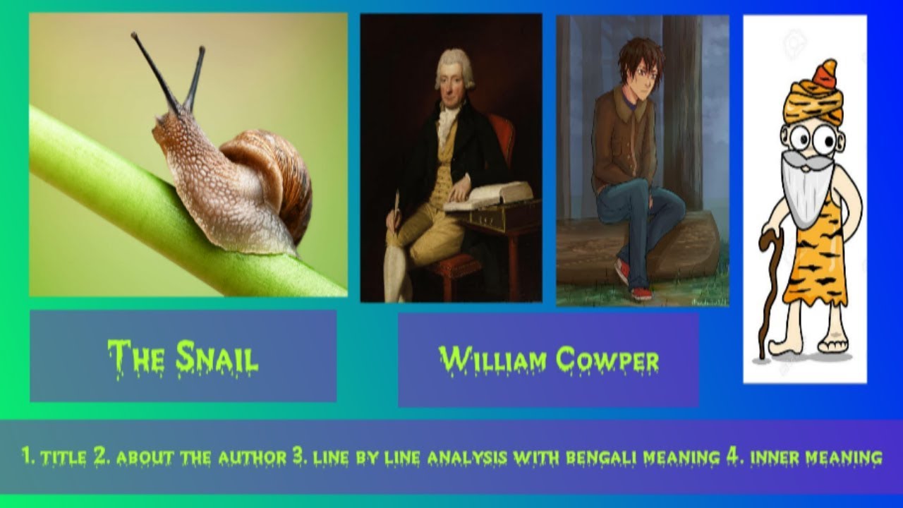 THE SNAIL BY WILLIAM COWPER CLASS - 10 BLISS WBBSE ANALYSIS OF THE POEM ...