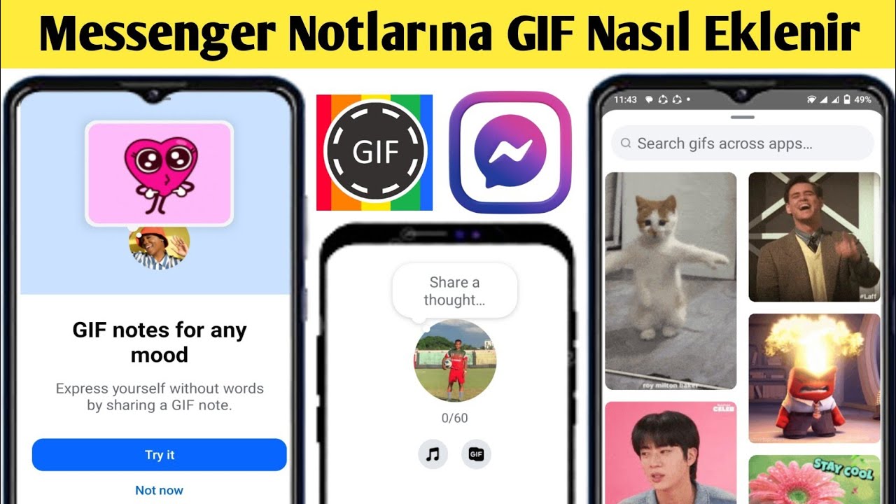 Messenger notlarına GIF nasıl eklenir 2025 | GIF notu messenger ...