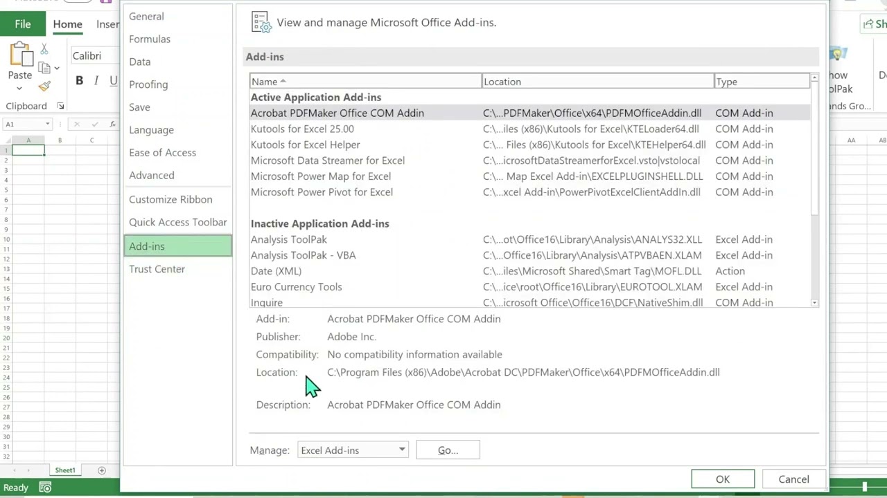 How To Add Analysis ToolPak In Excel YouTube How To Add Analysis ToolPak In Excel YouTube