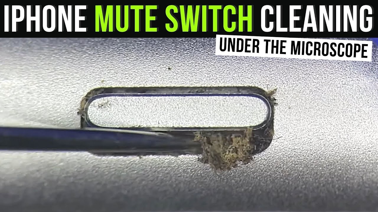 Cleaning iPhone Mute Switch under the microscope - YouTube