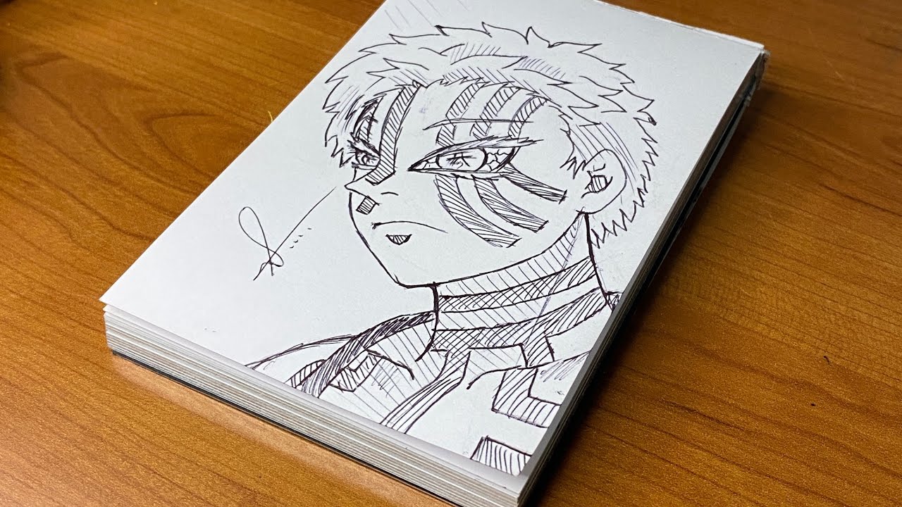 How to Draw Akaza (upper moon 3) - Demon Slayer - YouTube