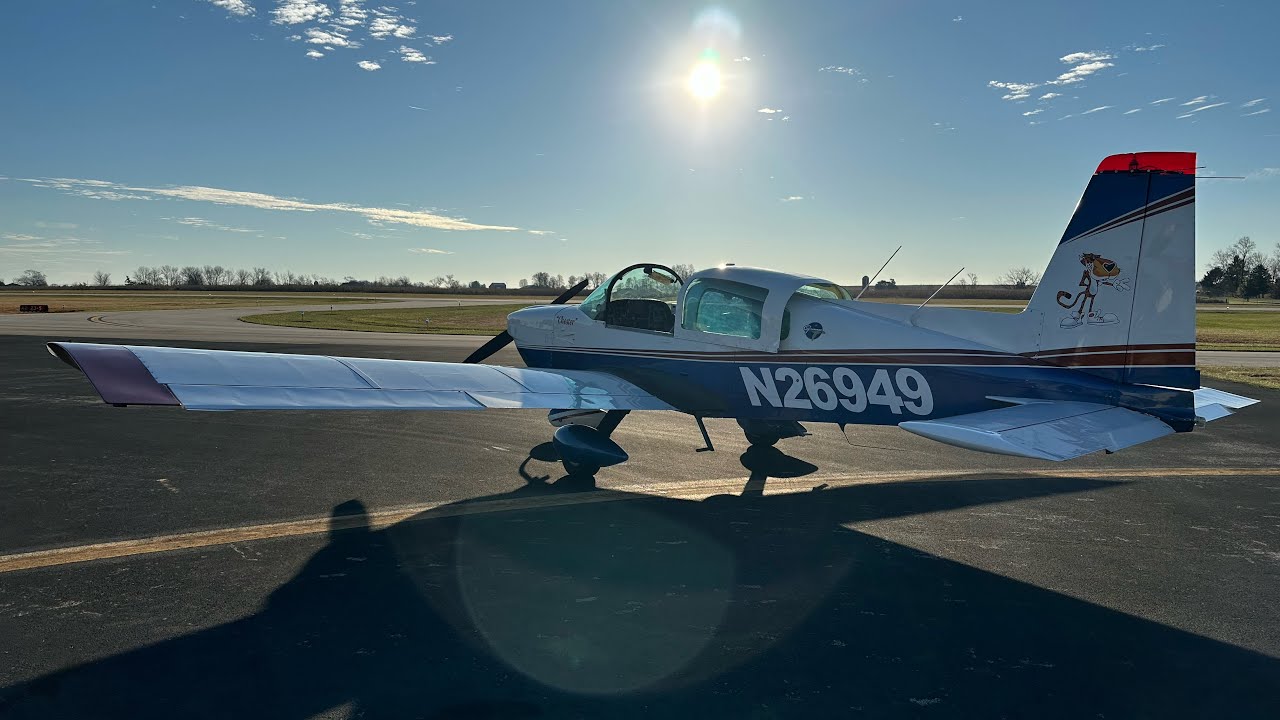 Grumman Cheetah AA5A - Approach and landing in GA62 Cedsar Ridge with ...