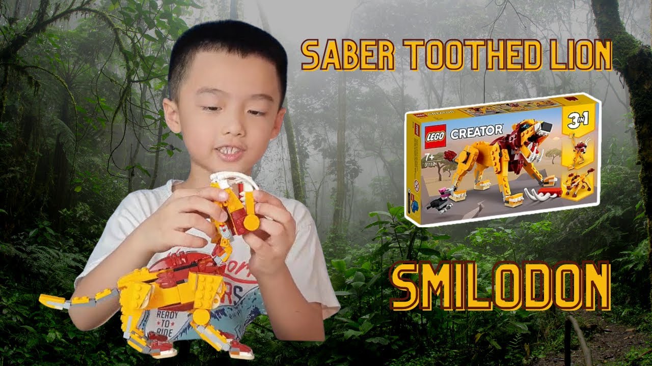 Saber toothed tiger - Smilodon - Built from 2 sets of Lego Creator ...