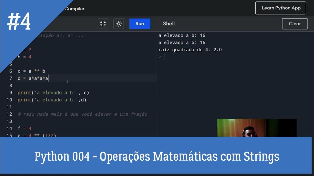 004 Python do Zero - Operações Matemáticas com Strings - YouTube