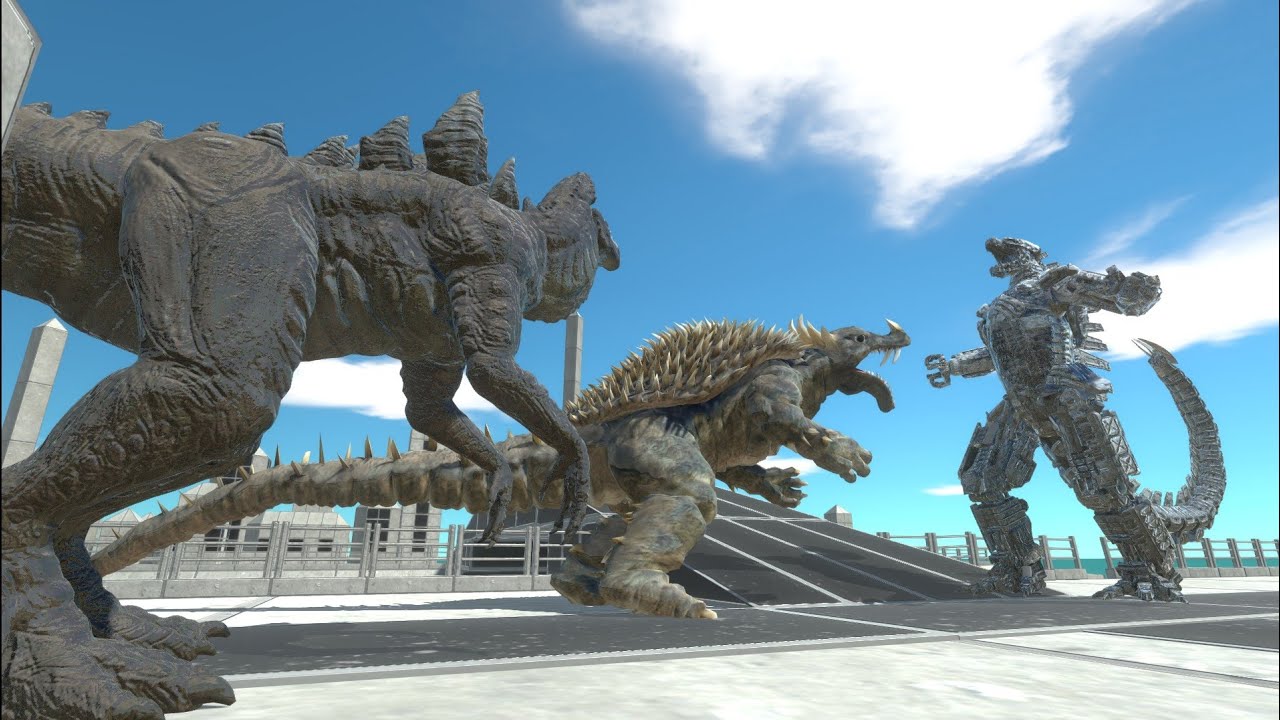 [Animal Revolt battle Simulator] Zilla and Anguirus VS Mechagodzilla ...
