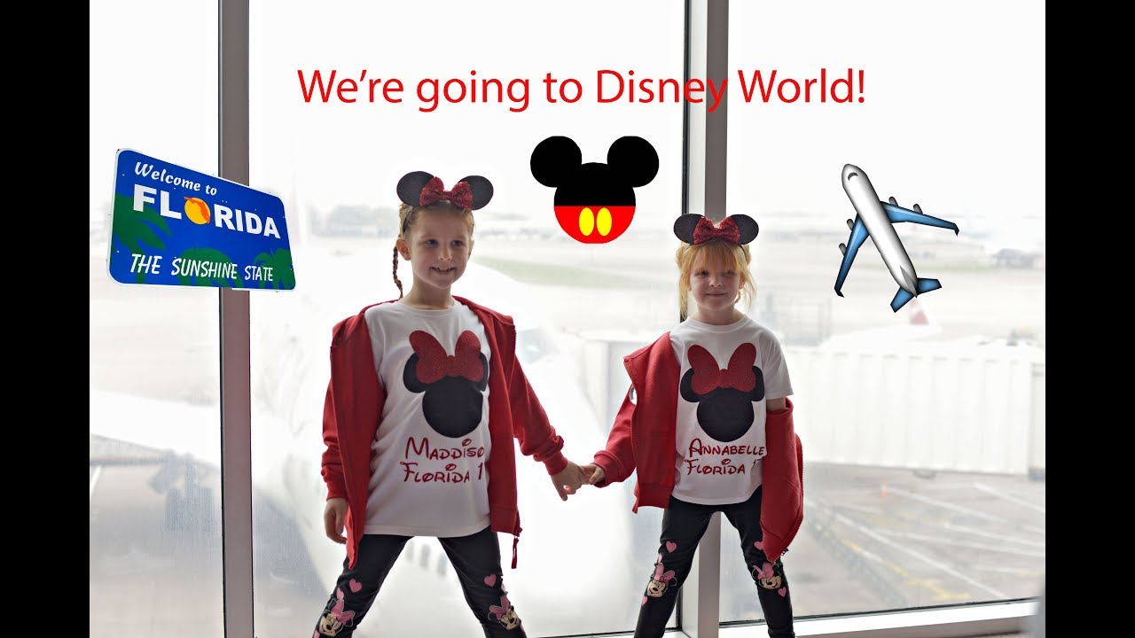 TWO LITTLE GIRLS GO TO DISNEY WORLD FLORIDA - TRAVEL DAY - YouTube