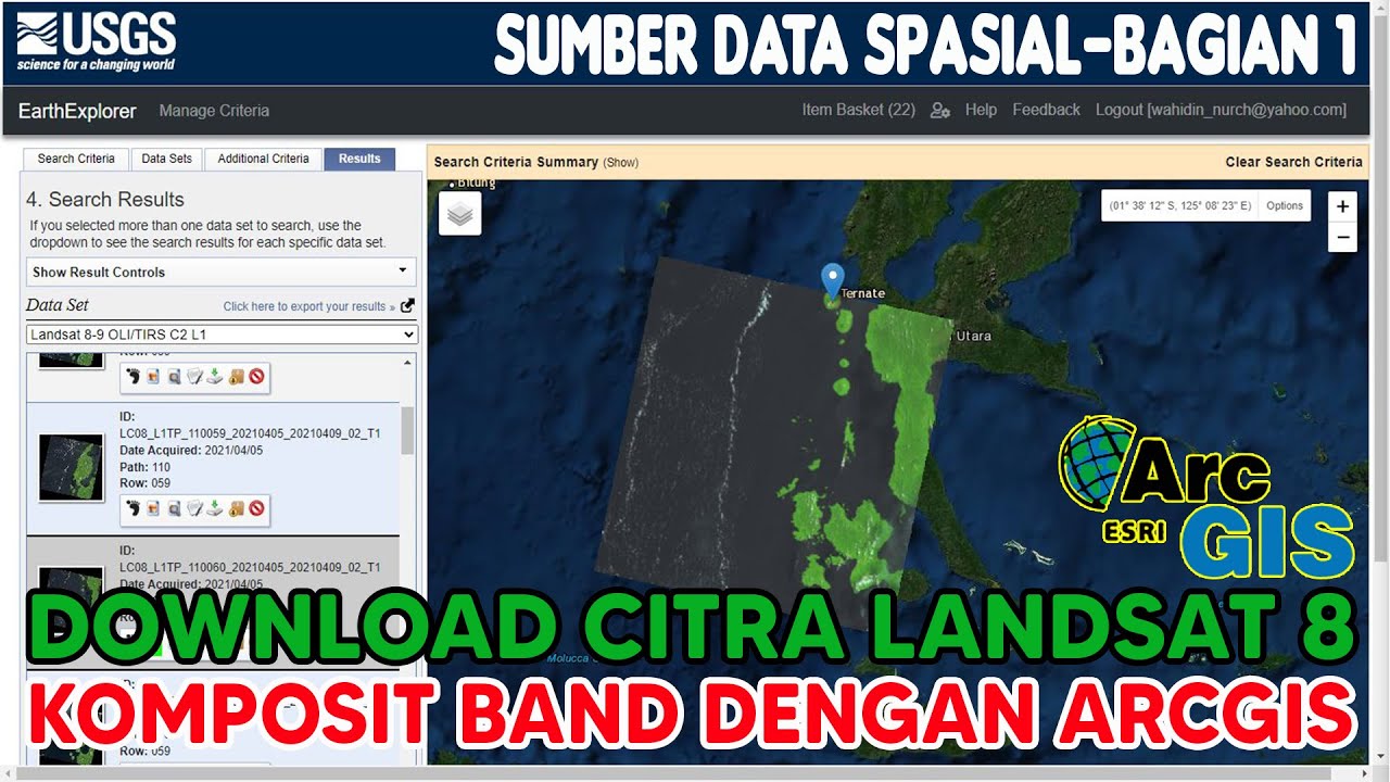 DOWNLOAD CITRA LANDSAT 8 & KOMPOSIT DI ARCMAP | Sumber Data Spasial ...