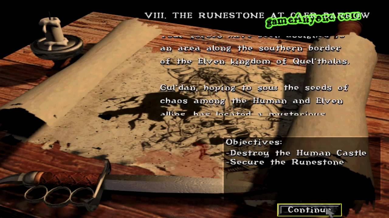 WarCraft 2: Orcs - Act 3 - VIII. The Runestone at Caer Darrow - YouTube