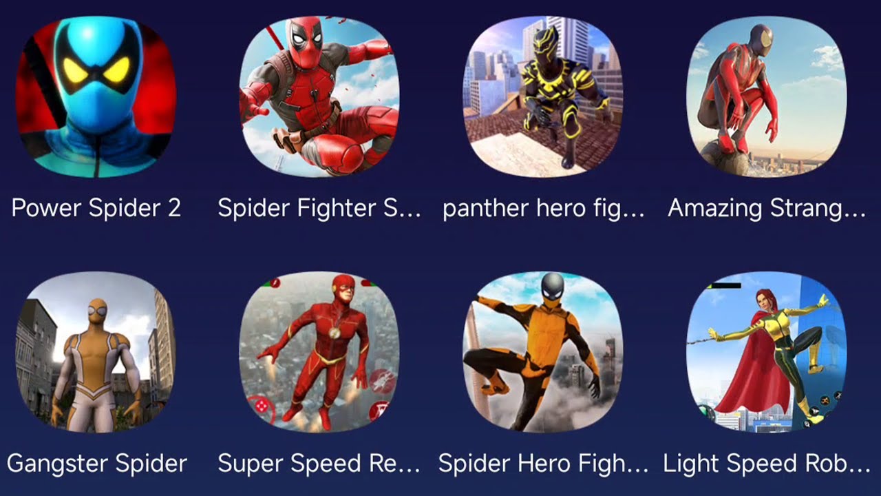 Power Spider 2, Spider Fighter, Panther Hero, Amazing Rope, Gangster ...