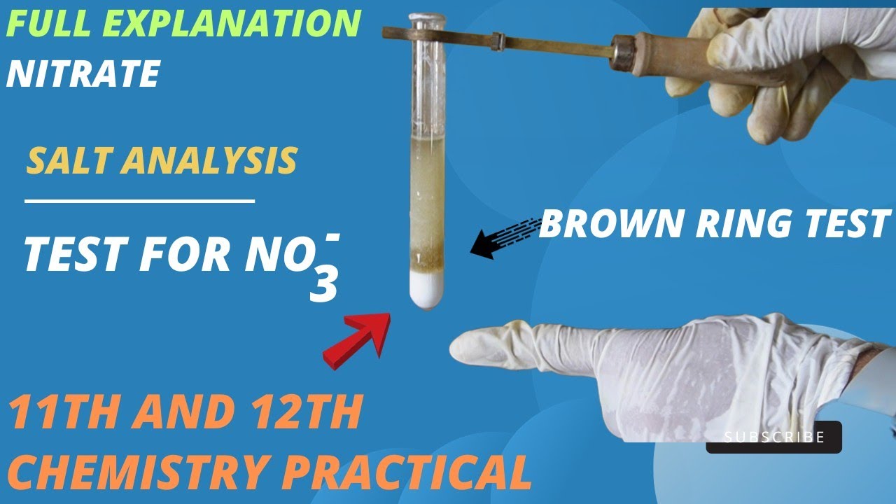 Test for nitrate ion (No3-) || brown ring test || class 11th and 12th ...