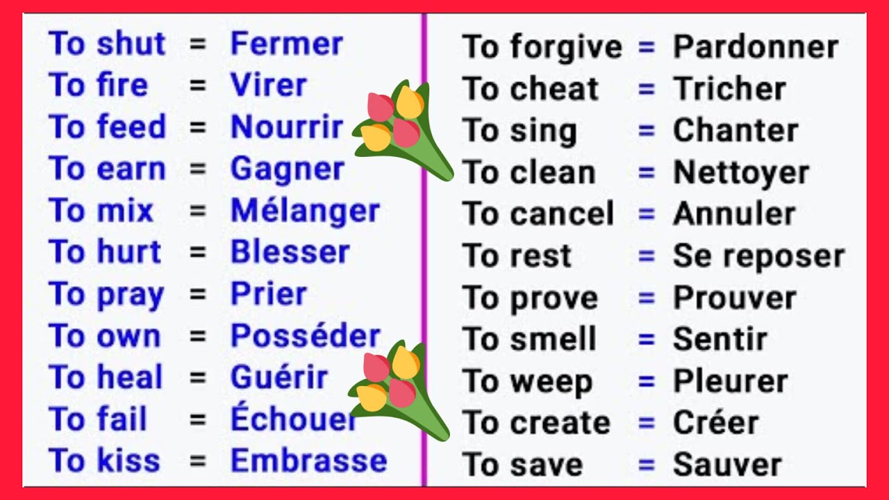 Les 100 verbes les plus utilisés en anglais. - YouTube